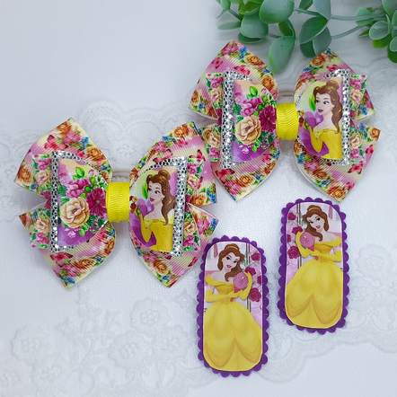 Disney Princess Bows set, Belle Princess Hair Bow - Inspire Uplift