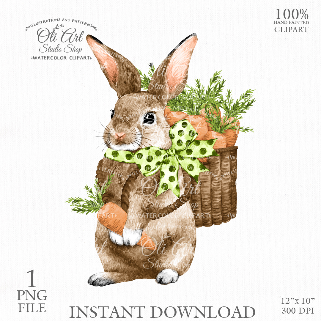 Easter Clip Art. Easter bunny. Png File, Hand Drawn graphics - Inspire ...