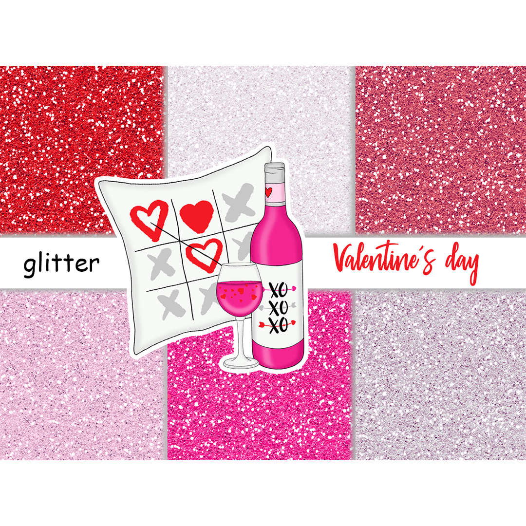 Valentine's Day Glitter | Love Digital Paper JPEG | Inspire Uplift