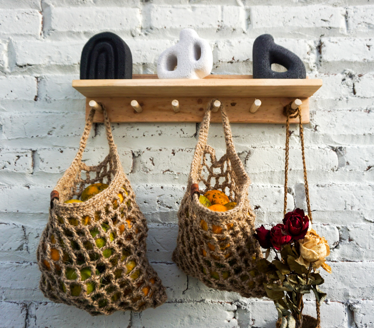 Jute fruit hanging basket for fall | vegetable jute mesh han | Inspire ...