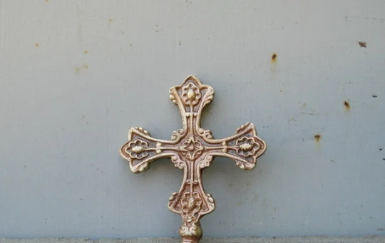 Brass small christian cross tip vintage, Bronze old antique - Inspire ...