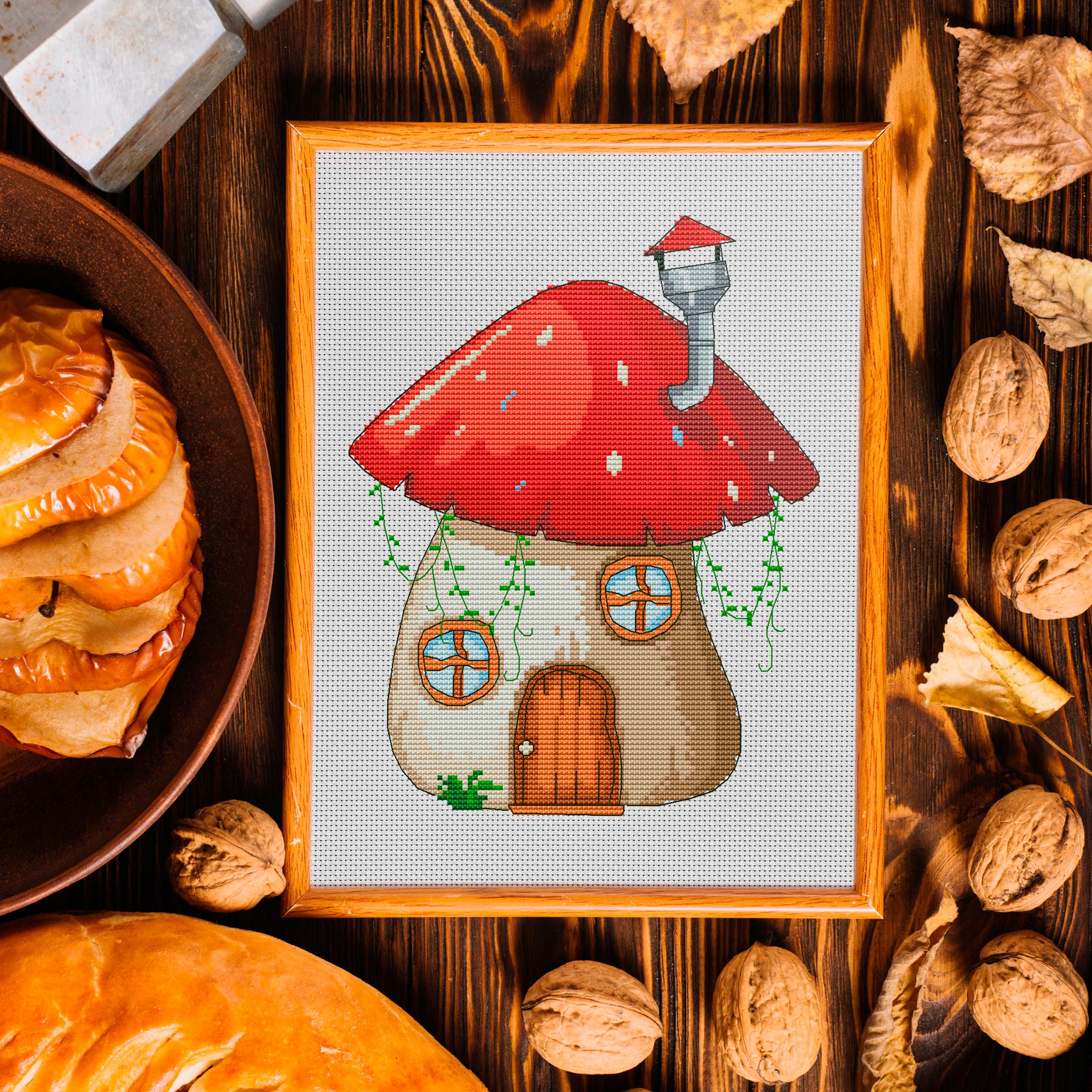 Mushroom house, Gnome house, Cross stitch pattern, Fairy hou | Inspire ...