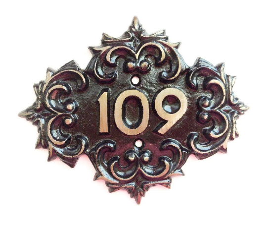 Cast iron address number plaque 109 vintage apartment door s | Inspire ...