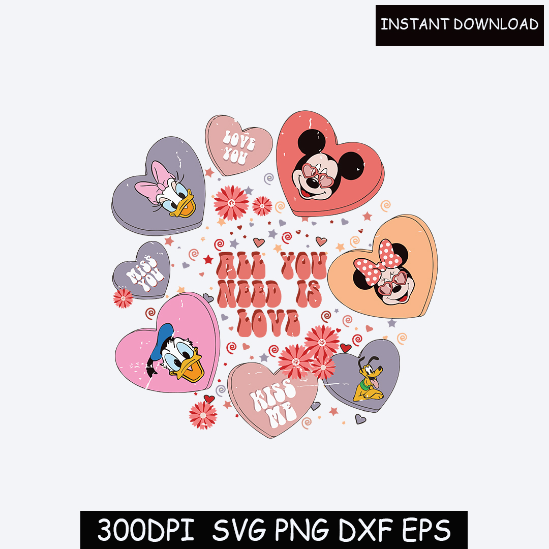 Mega Disney Valentine's Day svg, Digital files Disney Valent | Inspire ...