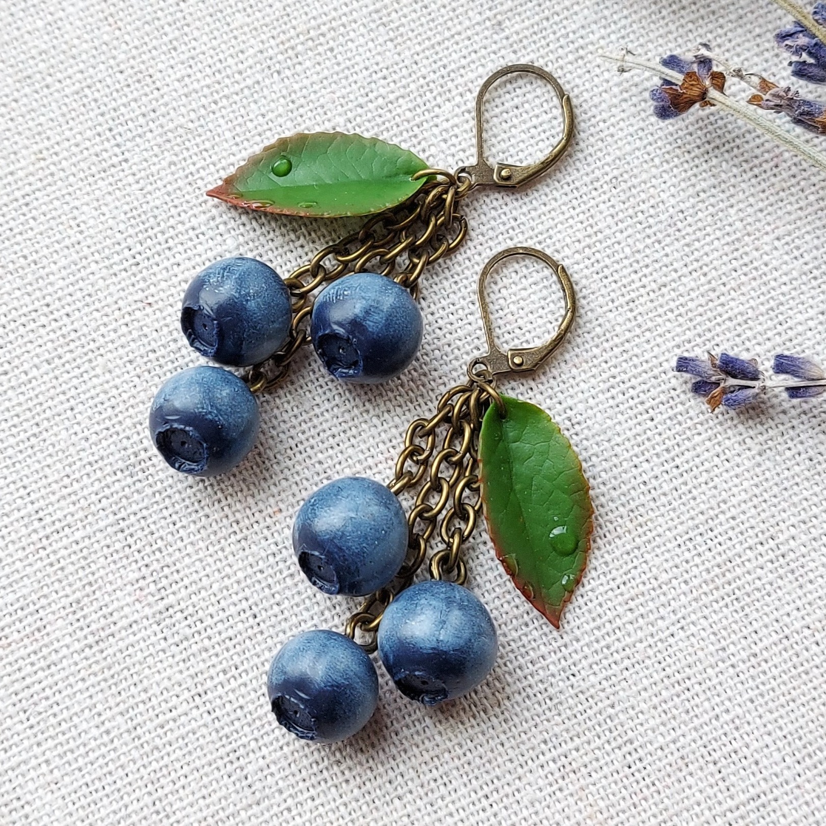 Blueberry earrings fruit earrings realistic blueberry food | Inspire Uplift