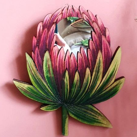 Interior mirror "Artichoke", wall mirror, wooden mirror, boh | Inspire ...