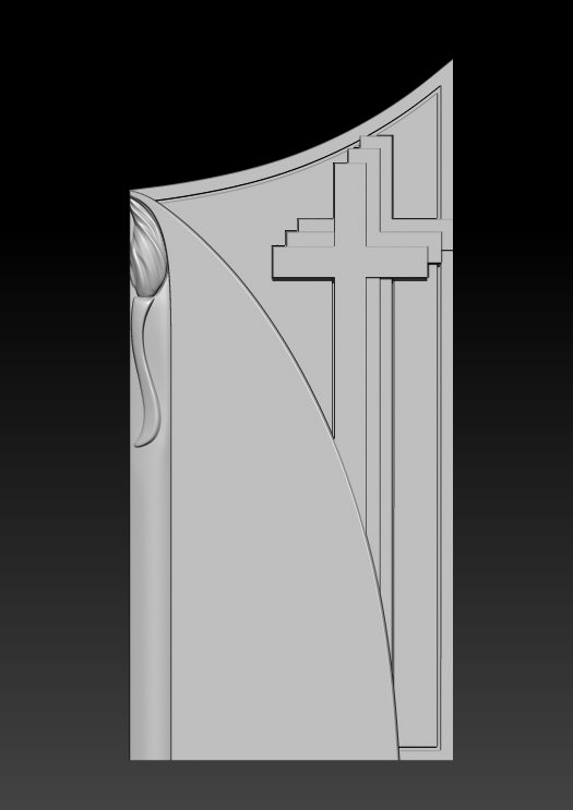 3D STL Model for CNC file Headstone with crosses | Inspire Uplift