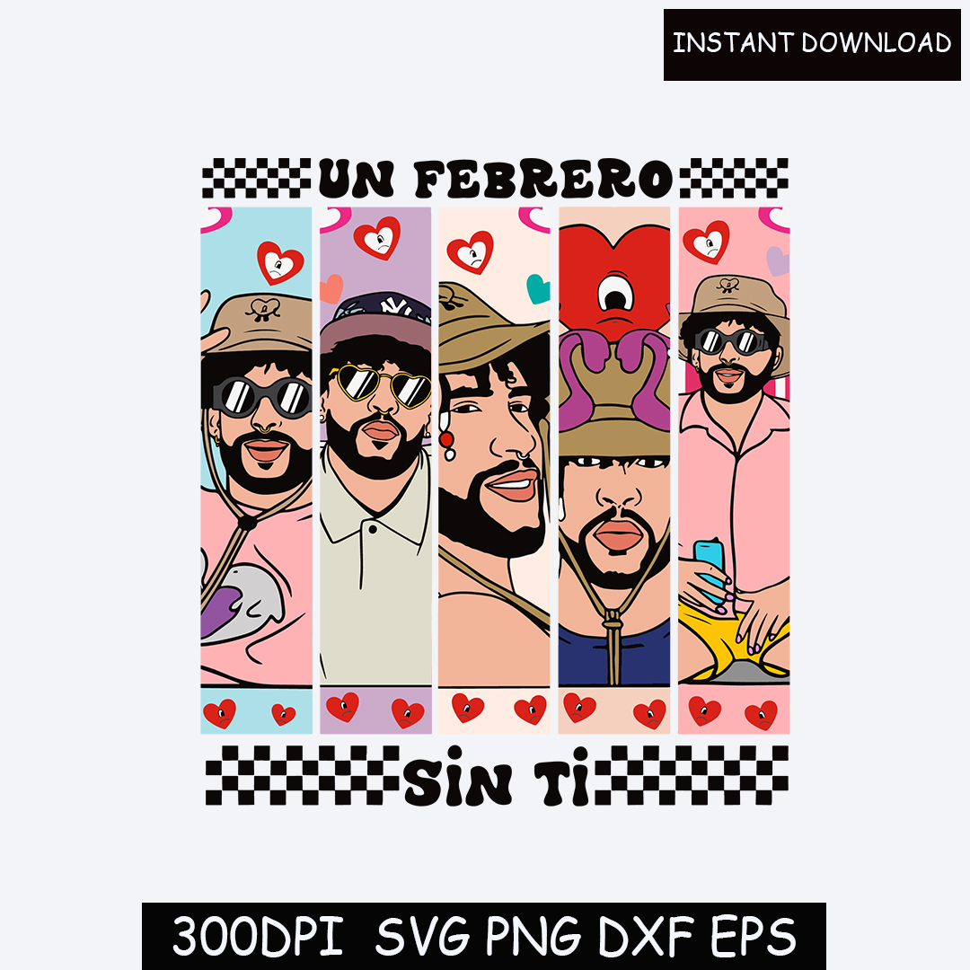 Valentine Bad Bunny SVG PNG Bundle, Bad Bunny Valentines Svg - Inspire ...