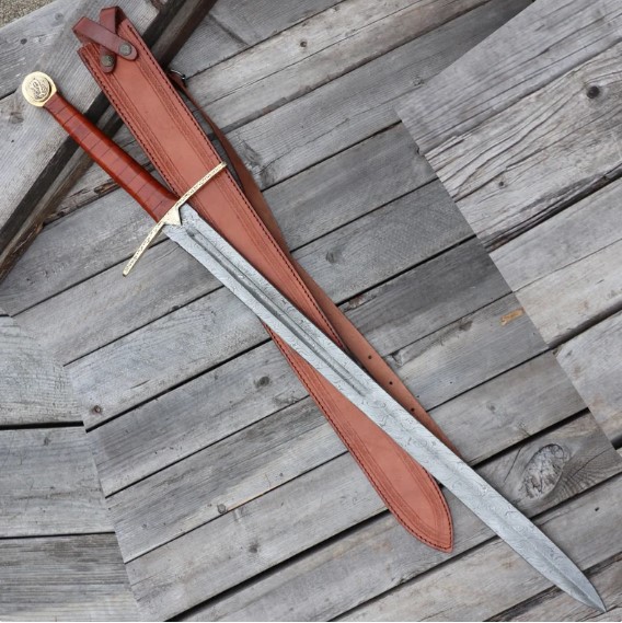 For Valhalla Viking Longsword | Damascus Steel Blade | Inspire Uplift