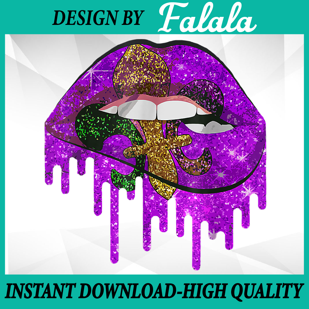 Mardi Gras Carnival Costume Purple & Gold Fleur-de-lis Lips | Inspire ...