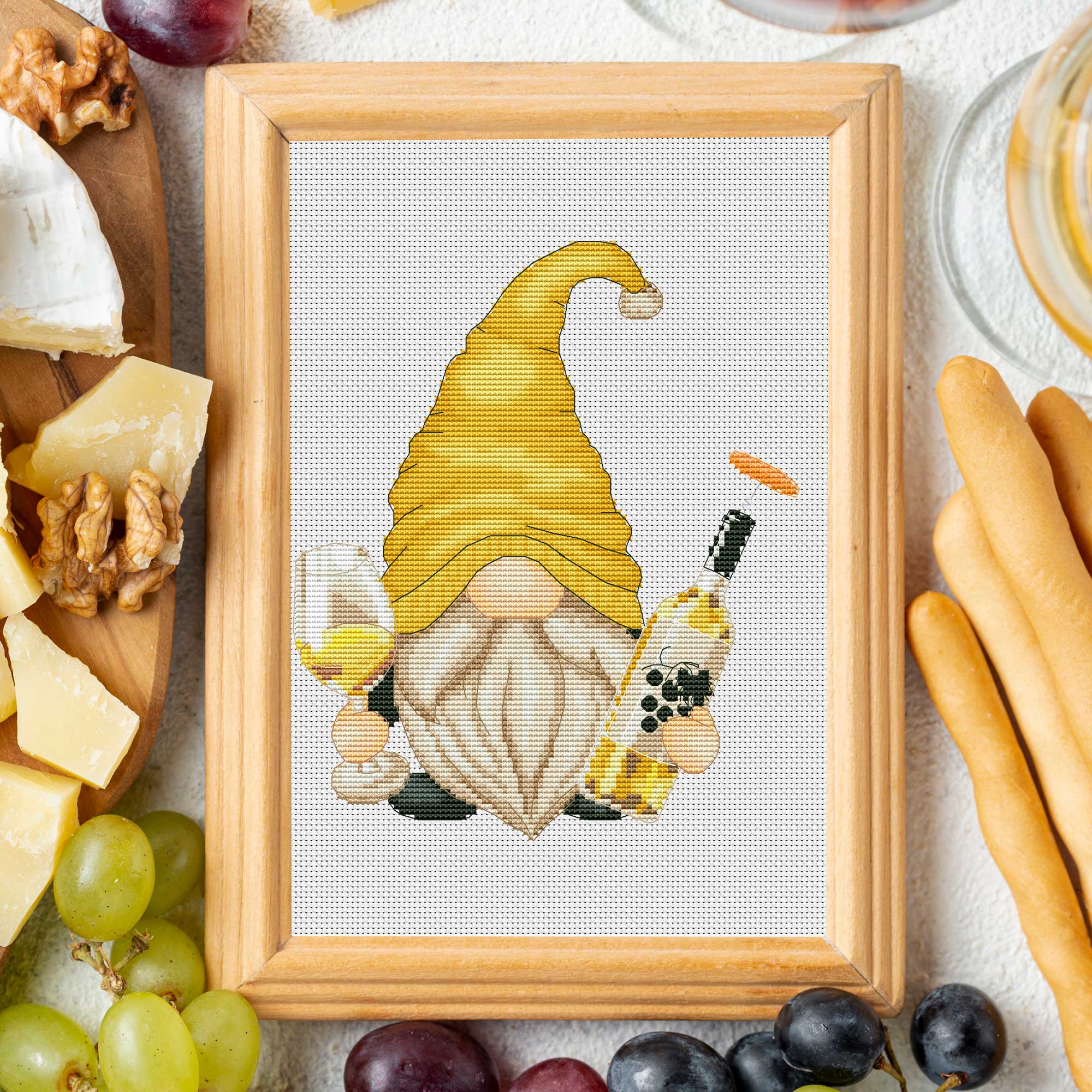Wine gnome, Cross stitch pattern, Gnome cross stitch, Counte | Inspire ...
