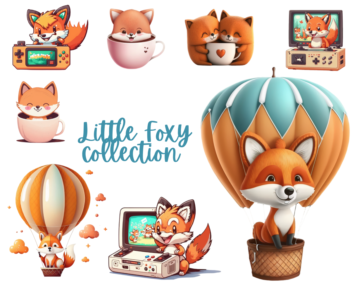 Cute Little fox clipart, fox png ,fox bundle png, foxes bund | Inspire ...