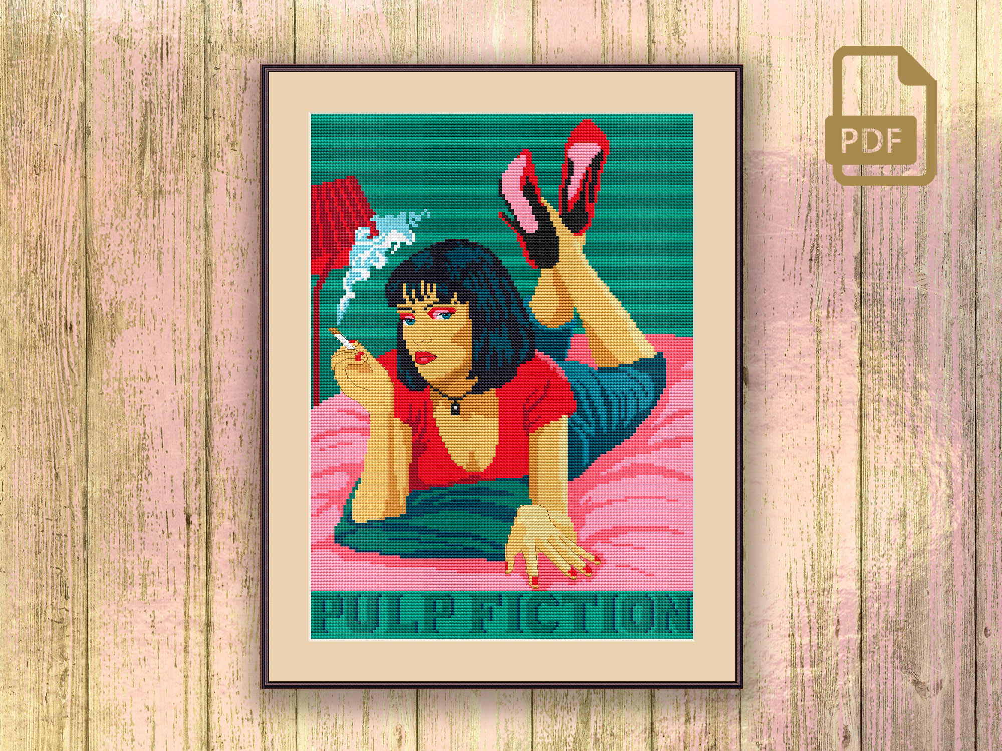 Mia Wallace Pulp Fiction Cross Stitch Pattern #tv_017 - Inspire Uplift