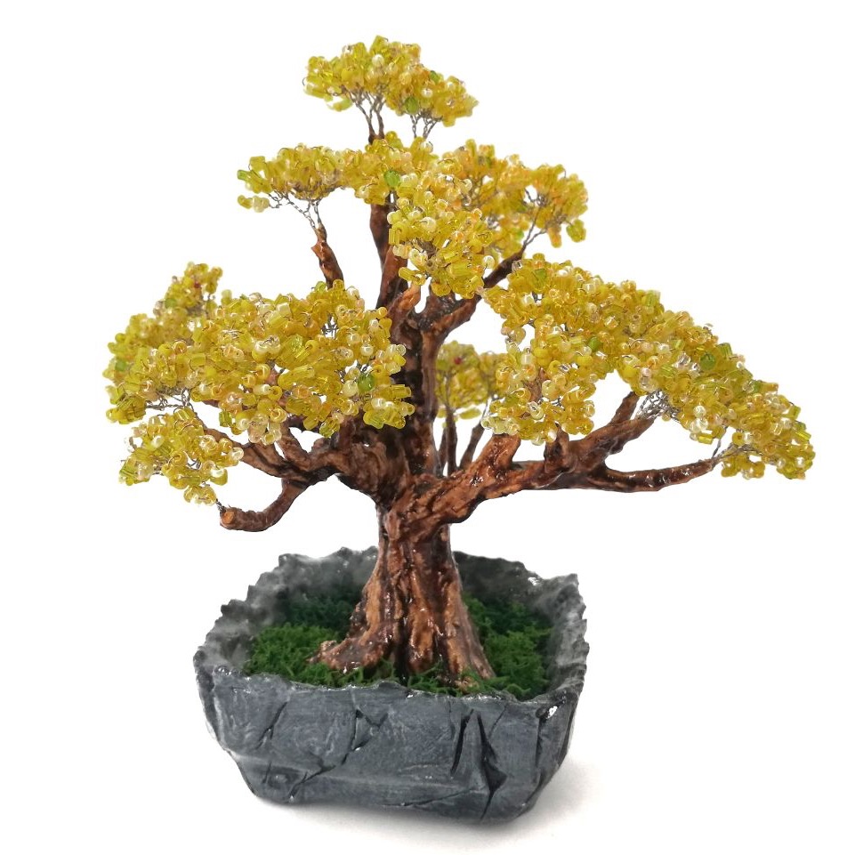 Miniature tree of life handmade yellow - Inspire Uplift