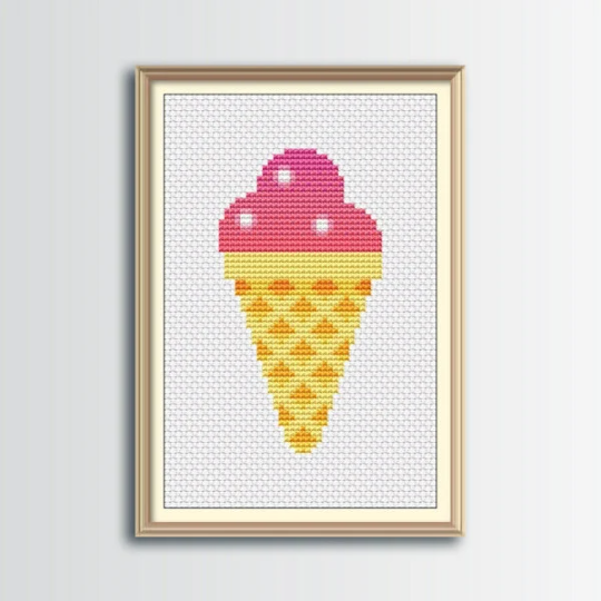 Ice Cream Cross Stitch Pattern, Food Cross Stitch, Digital P | Inspire ...