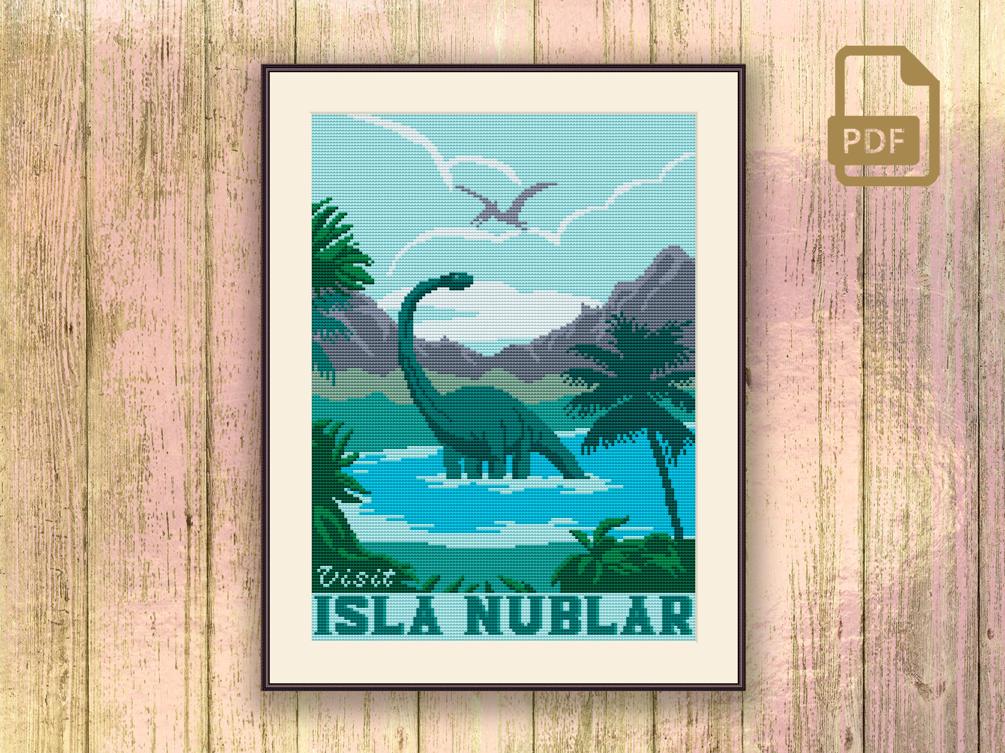 Visit Isla Nublar Cross Stitch Pattern #tv_010 | Inspire Uplift