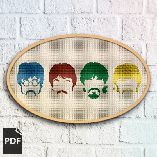 The Beatles Cross Stitch Pattern 2, Digital PDF | Inspire Uplift