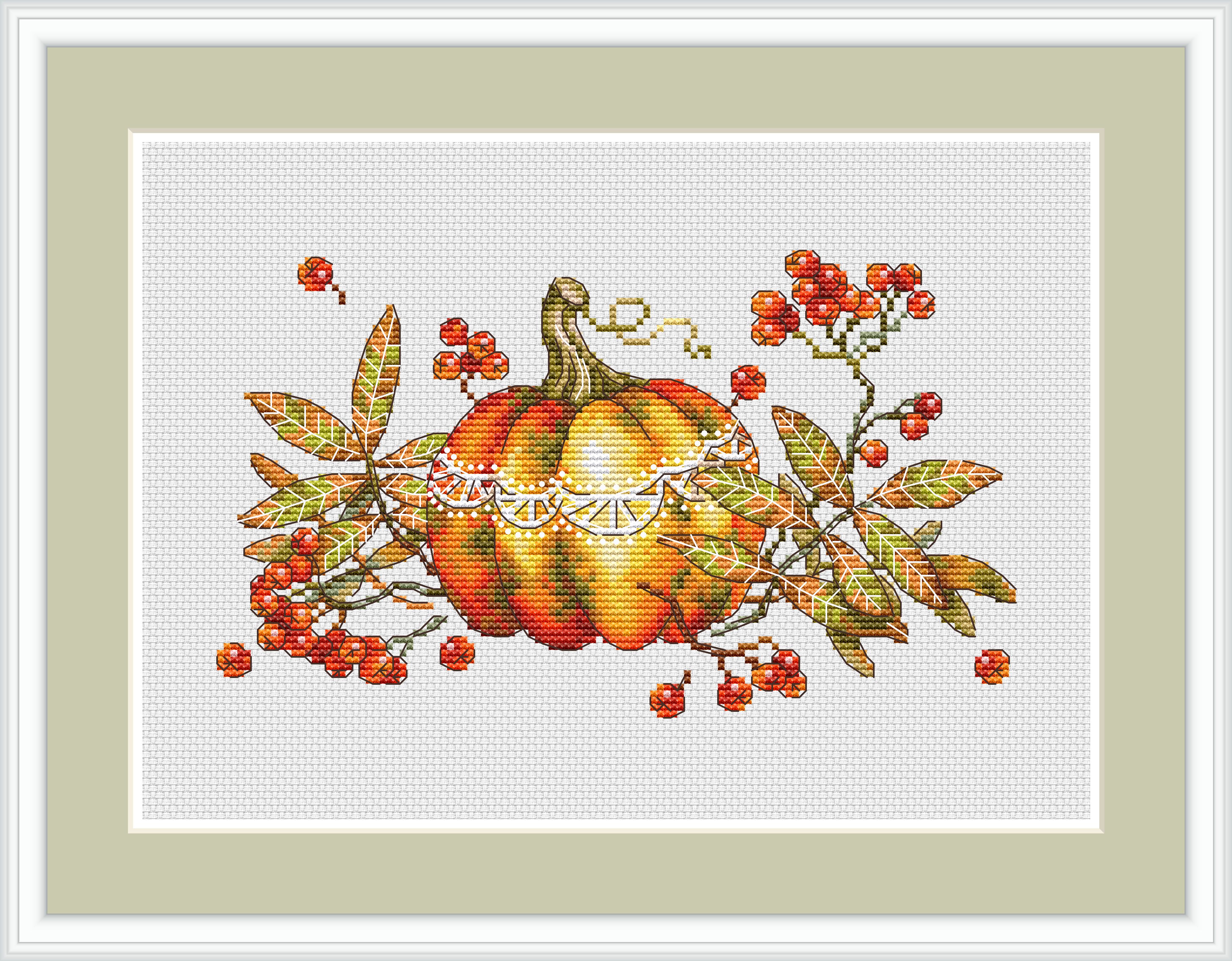 Pumpkin Cross Stitch Pattern Rowan Cross Stitch Pattern Fall | Inspire ...