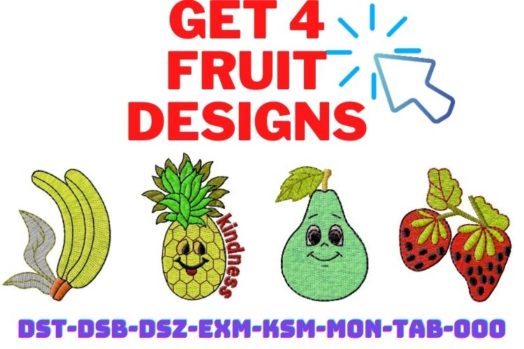 Get 4 fruit embroidery designs. Valid for all embroidery mac | Inspire ...