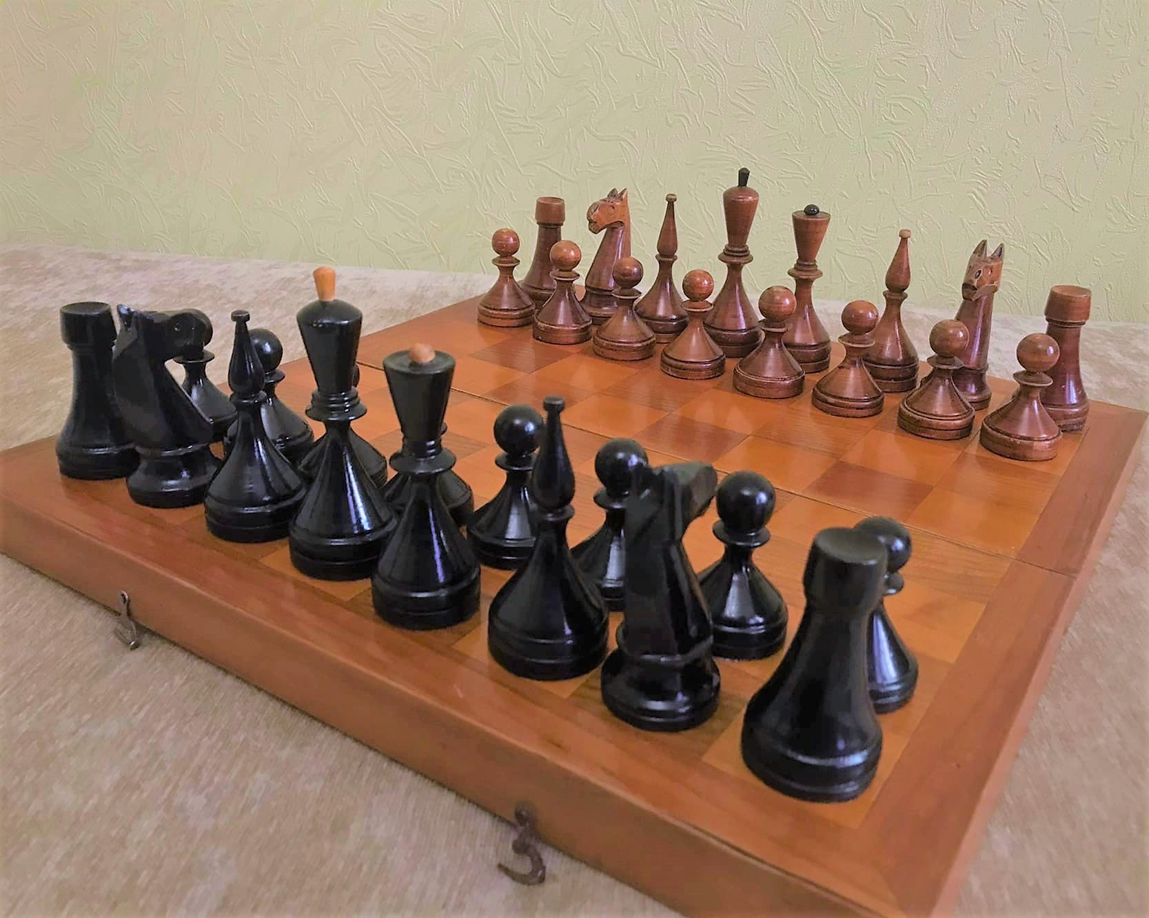 Antique wooden Soviet chess set BAKU, Old 1950s vintage ches - Inspire ...