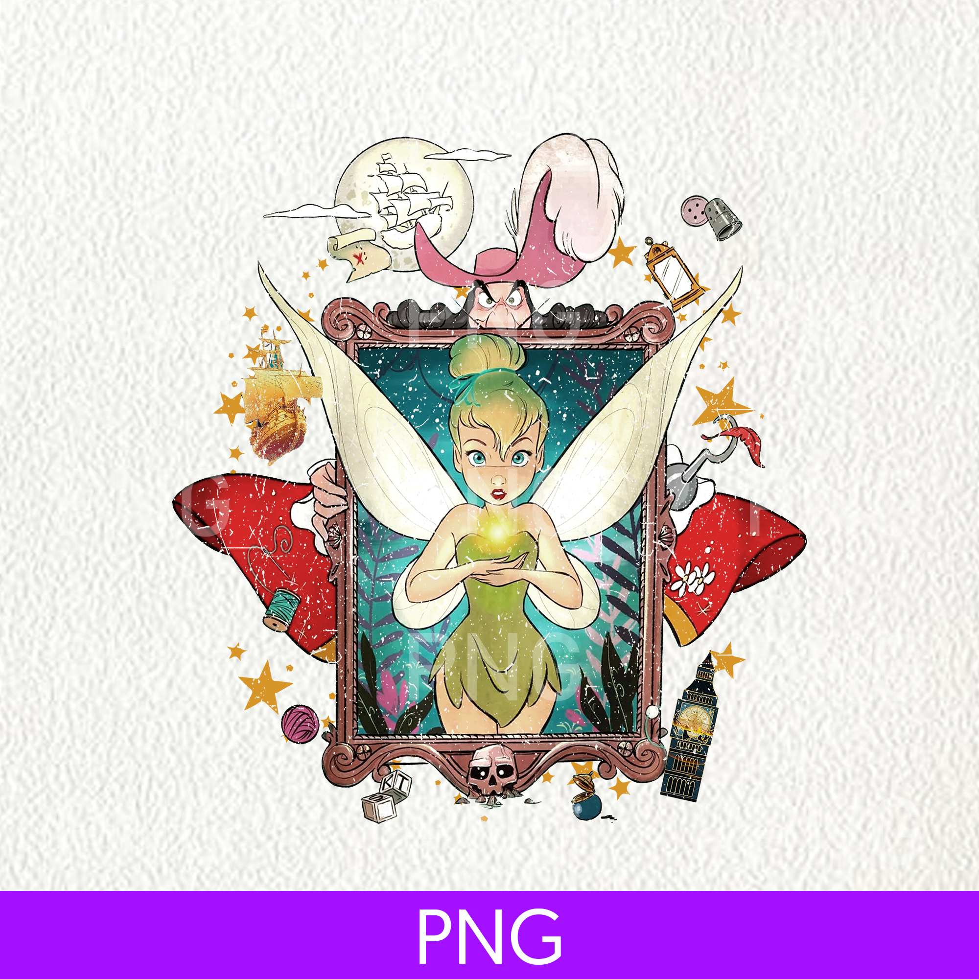 Vintage Disney Tinker Bell PNG, Tinkerbell Neverland PNG, Di - Inspire ...