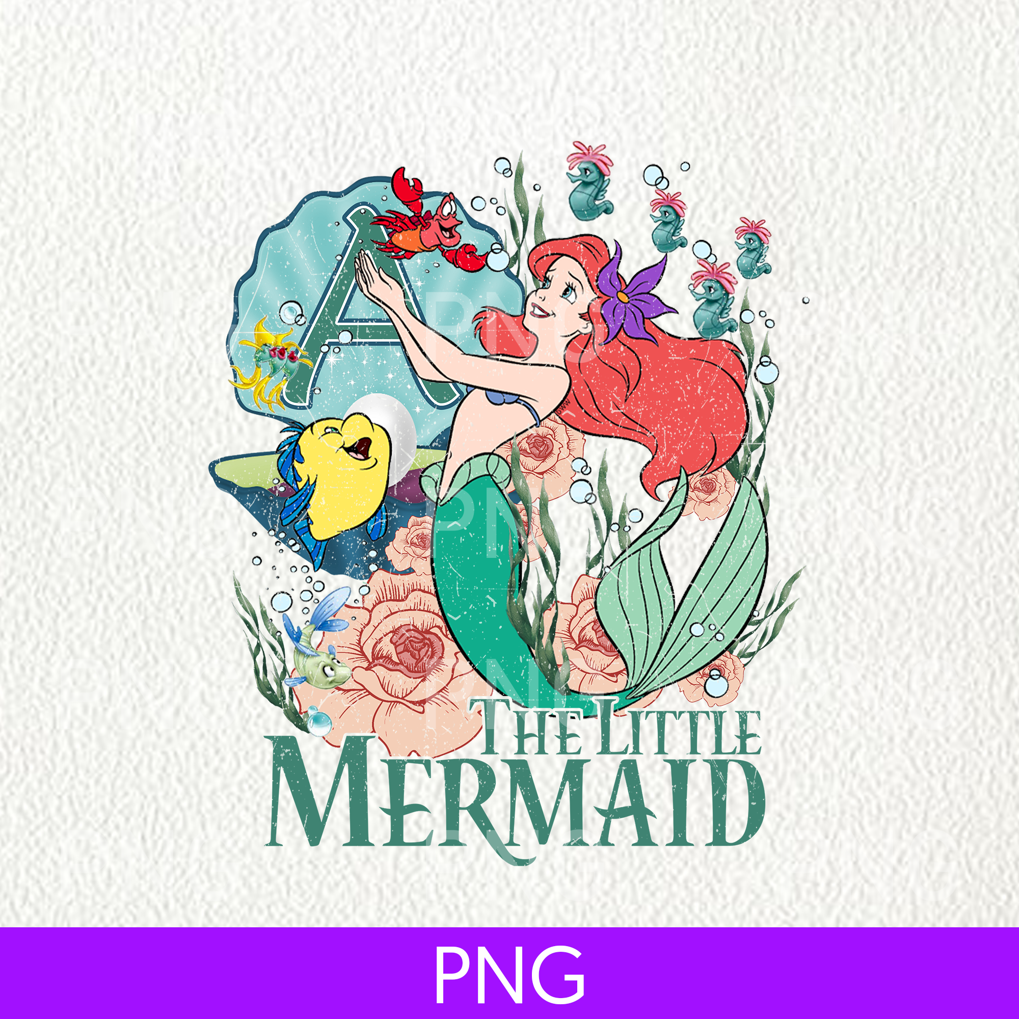 Vintage Disney Little Mermaid Ariel PNG, Disney Princess Ari | Inspire ...