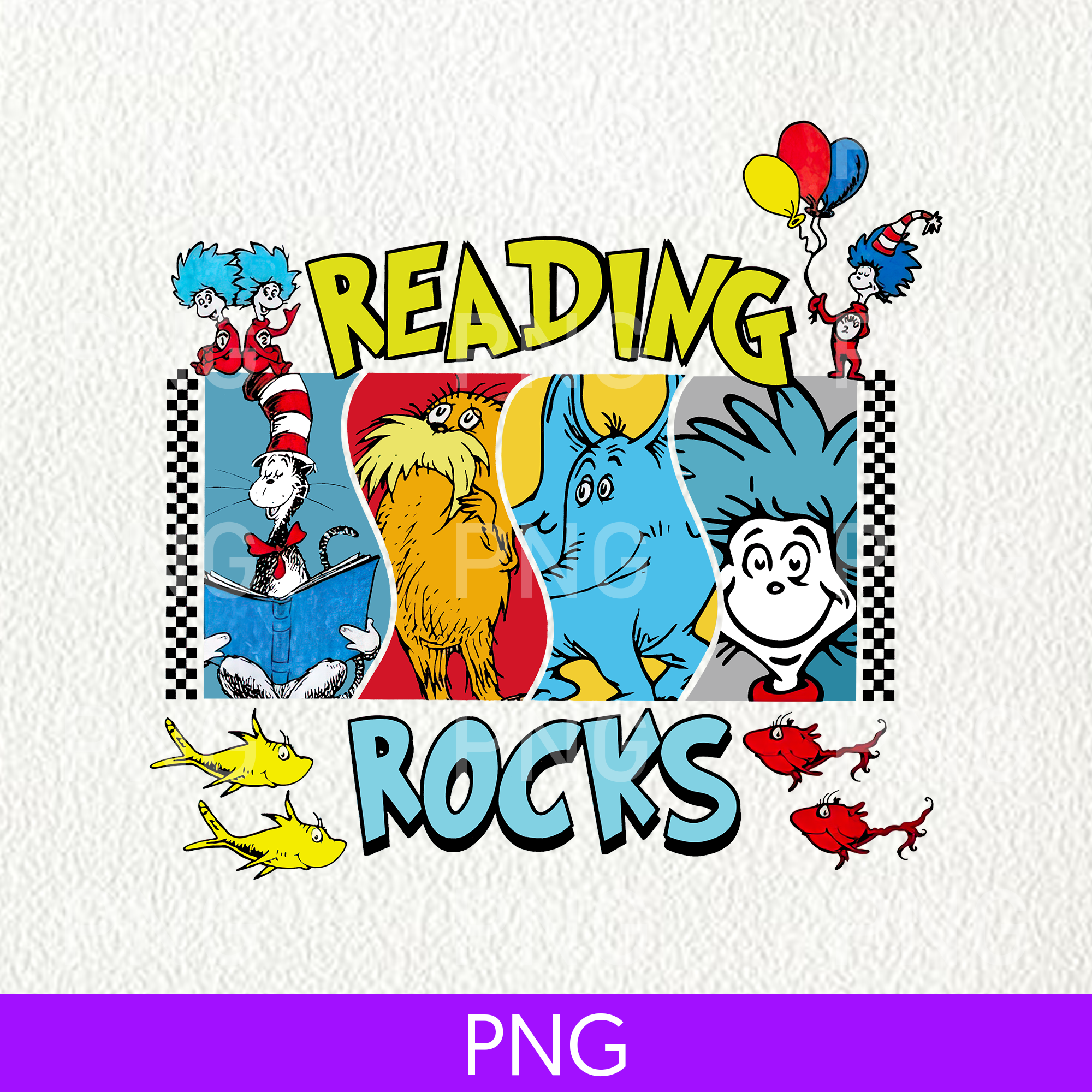 Retro Dr Seuss PNG, Dr Seuss Day PNG, Dr Seuss Family Matchi - Inspire ...