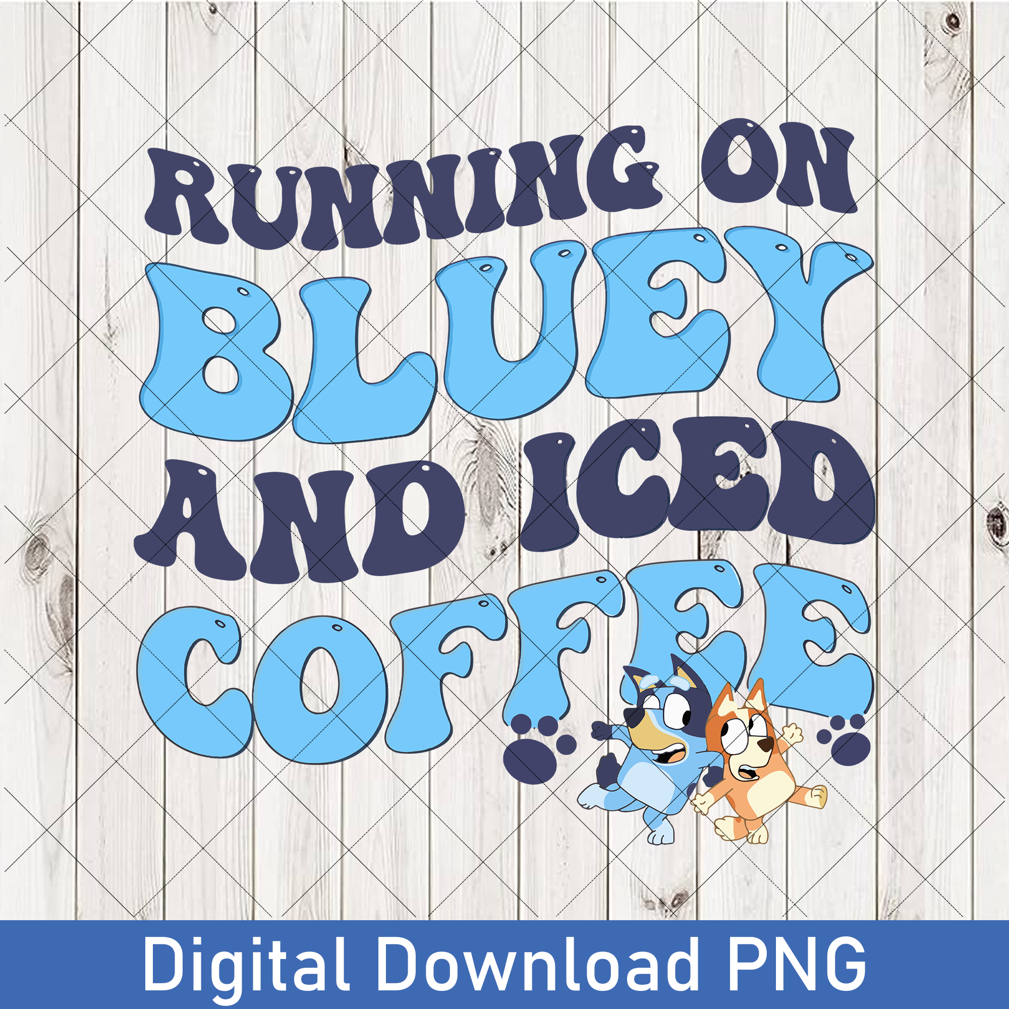 Retro Bluey Running On Muffin And Iced Coffee PNG, Muffin Bl | Inspire ...