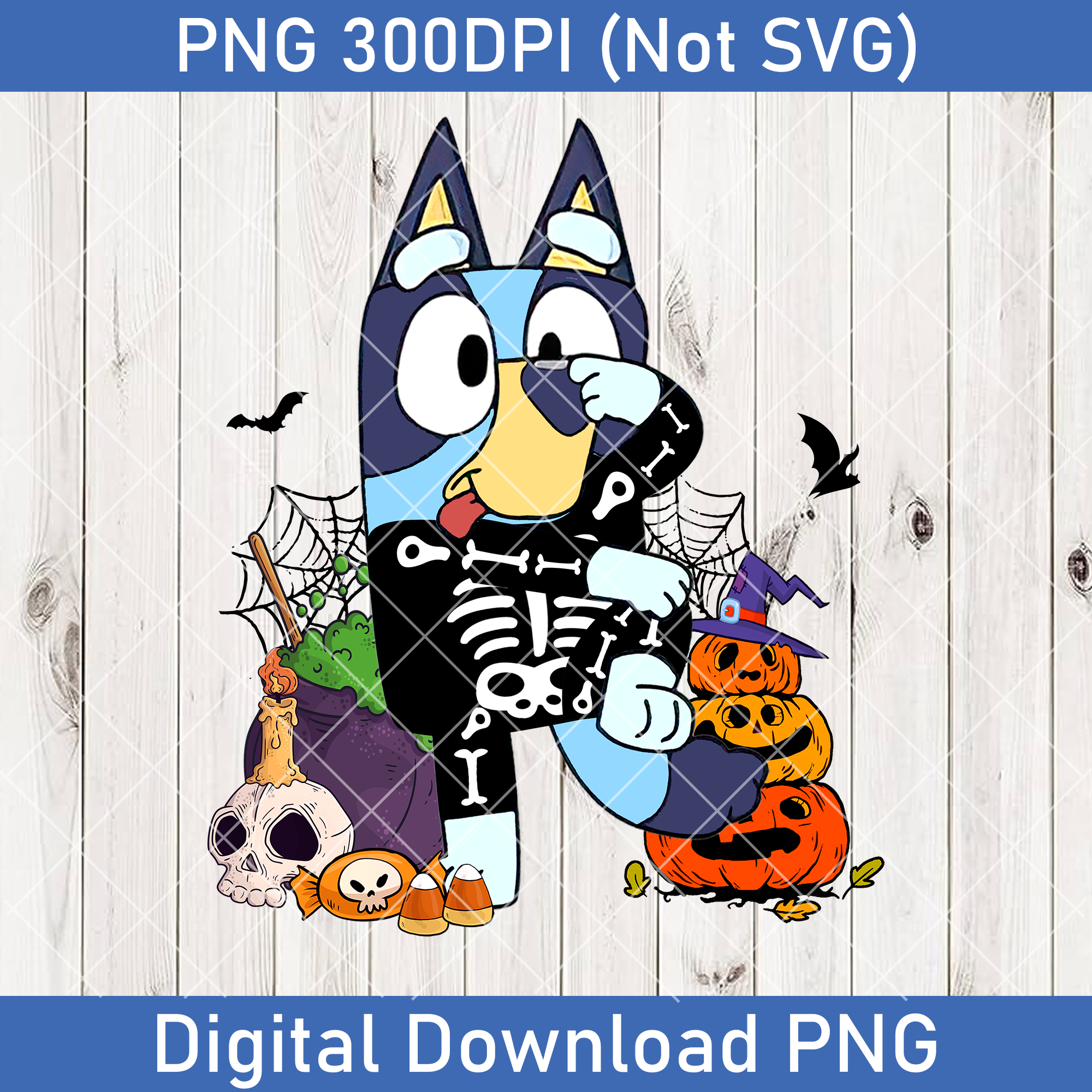 Retro Bluey Halloween PNG, Spooky Season PNG, Booey Funny Ha | Inspire ...
