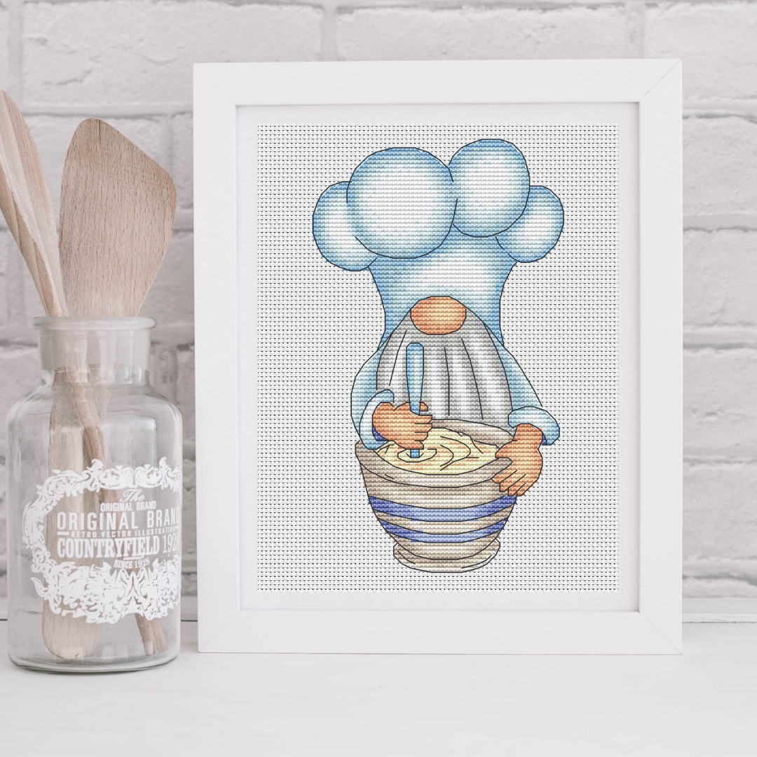 Cute chef gnome cross stitch pattern PDF, food cross stitch, | Inspire ...