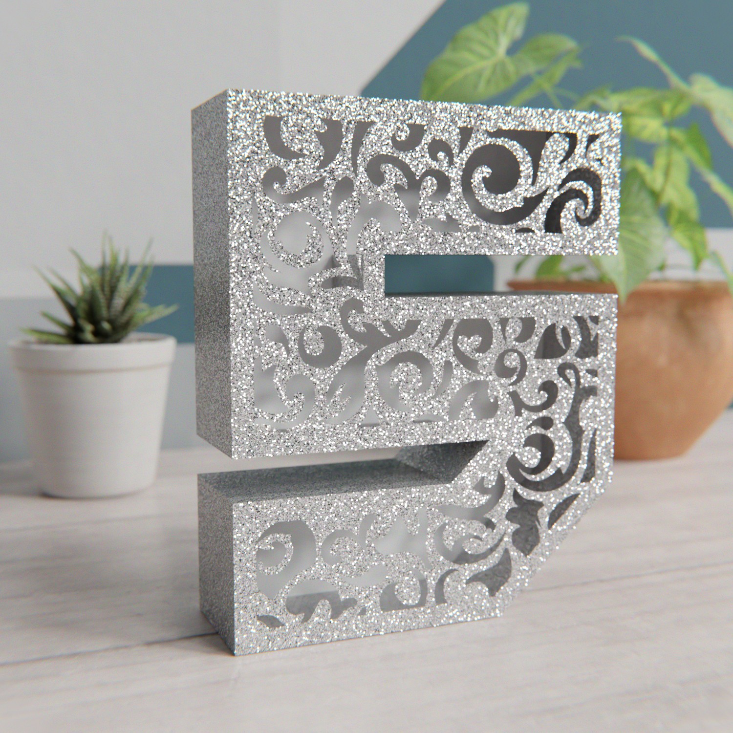 3D papercraft number 5 template, SVG for Cricut, DXF for Sil - Inspire ...