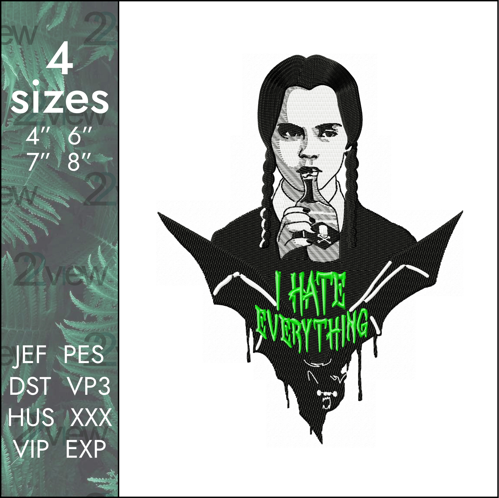 Wednesday Embroidery Design, Addams family TV series hate | Inspire Uplift