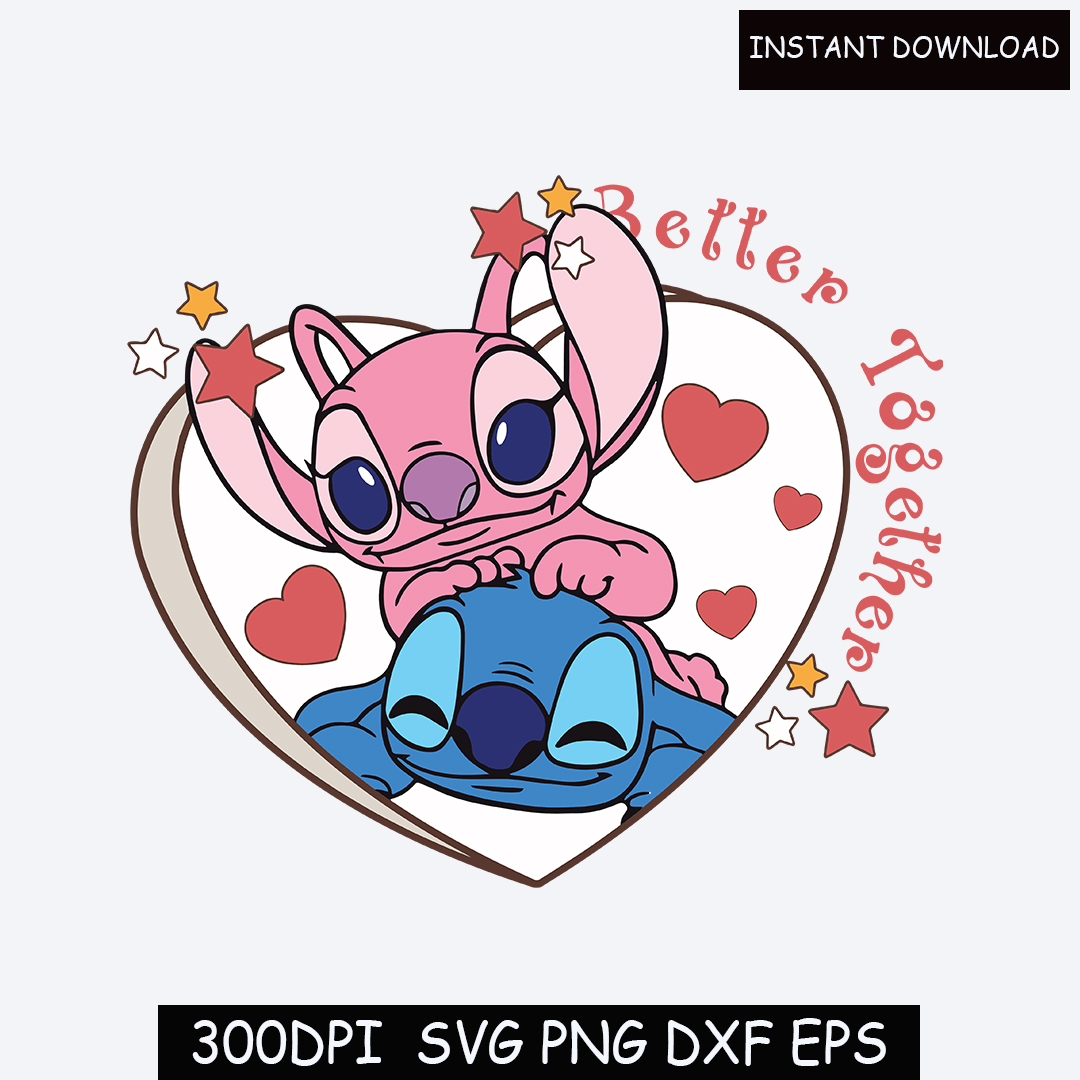 Disney Stitch Valentine Day, Sweatshirt Cute Stitch, Happy V - Inspire ...