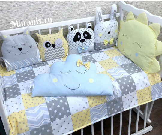 Diy crib bedding set. 7in 1. Animal pillows tutorial and cri | Inspire ...