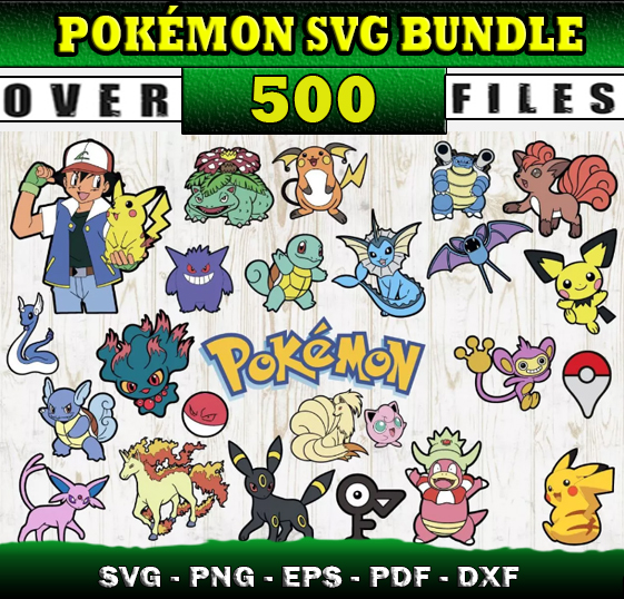 500 POKEMON SVG Mega Bundle, SVG for Cricut, Cricut Explore | Inspire ...