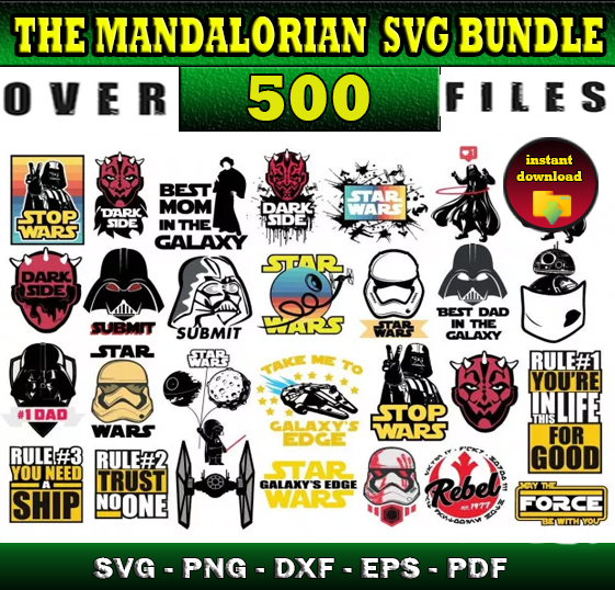 500 THE MANDALORIAN MEGA SVG bundle -svg files for print and | Inspire ...