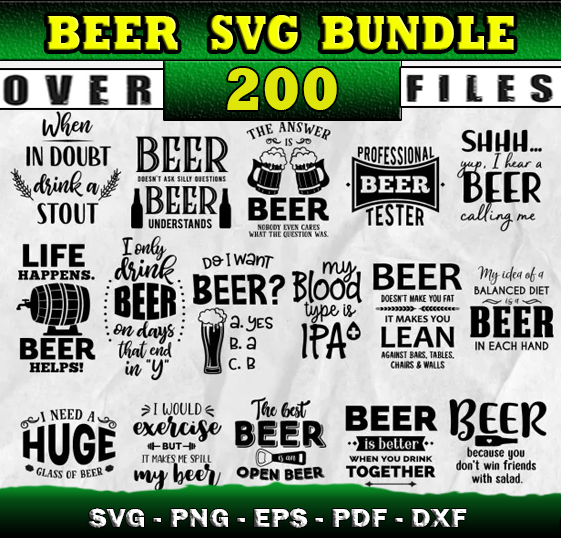250 BEER SVG Mega Bundle, SVG for Cricut, Cricut Explore 2 - Inspire Uplift