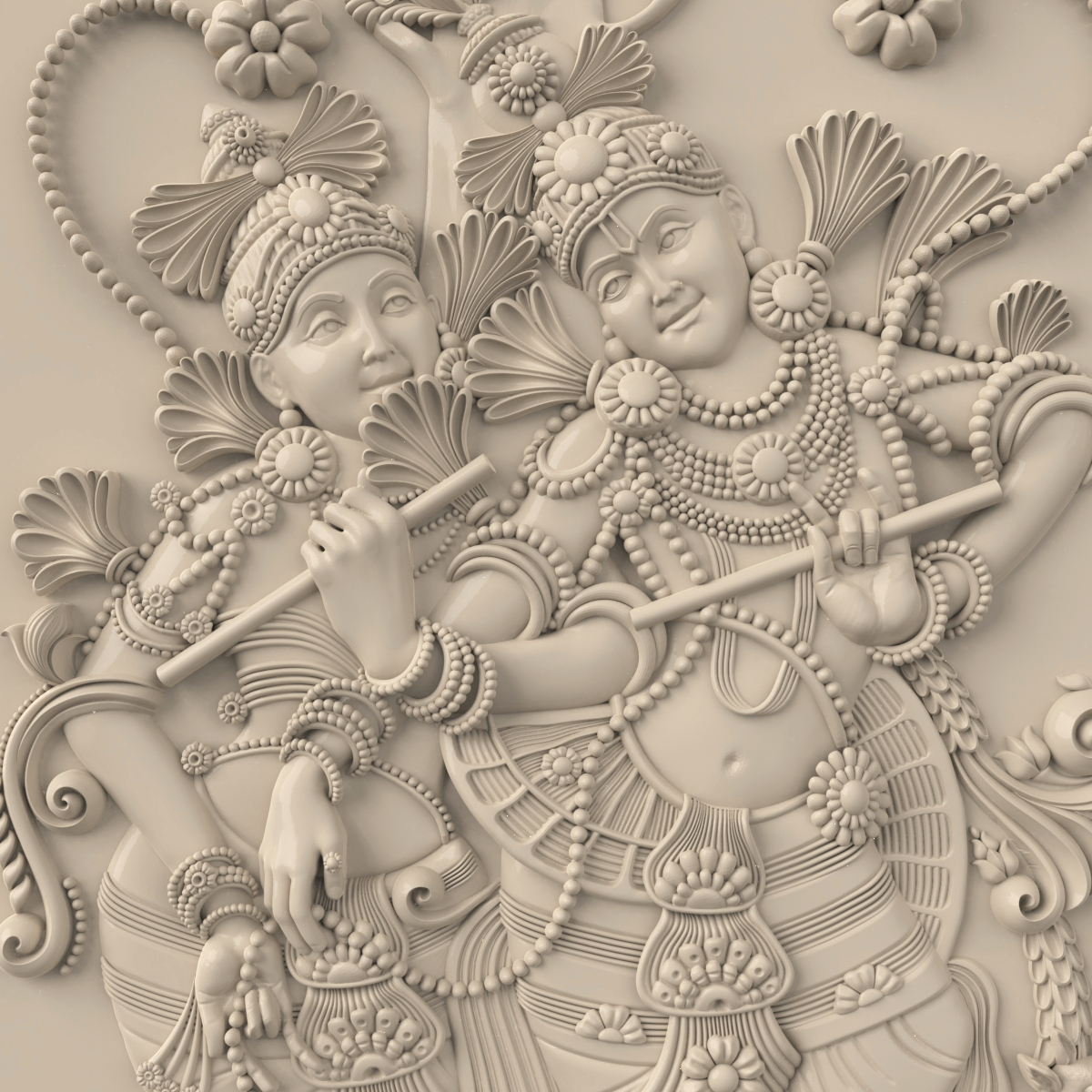 3D Model STL CNC Router file 3dprintable Indian Painting Pan - Inspire ...