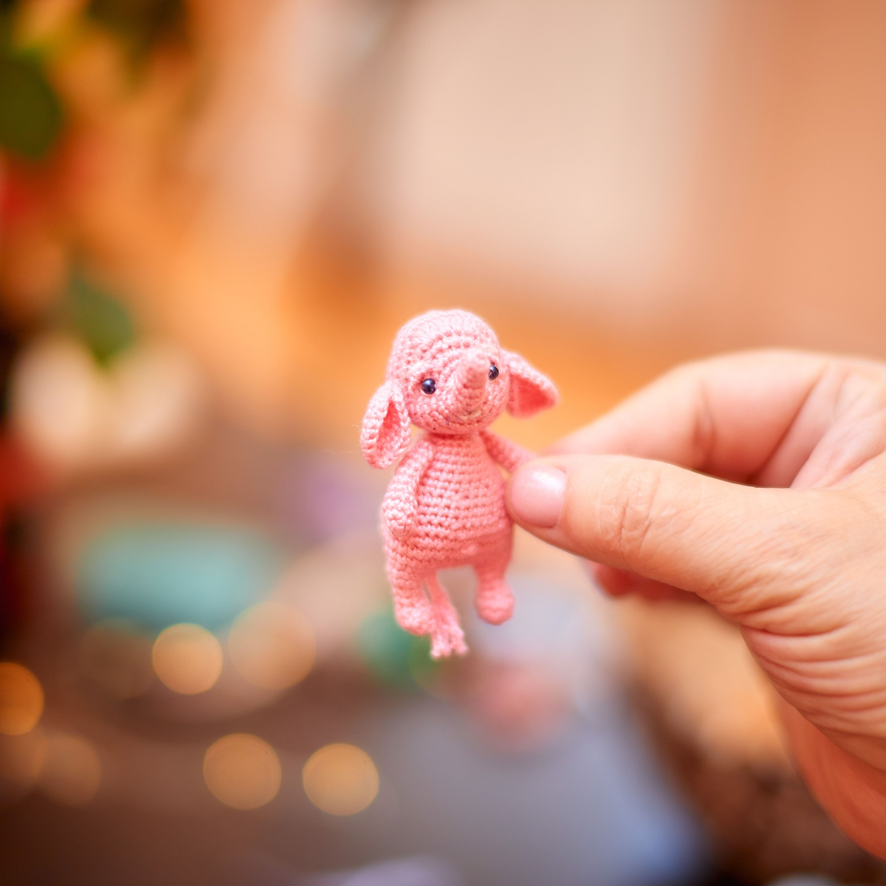 Miniature toy crocheted elephant. Animal toy. Little crochet | Inspire ...
