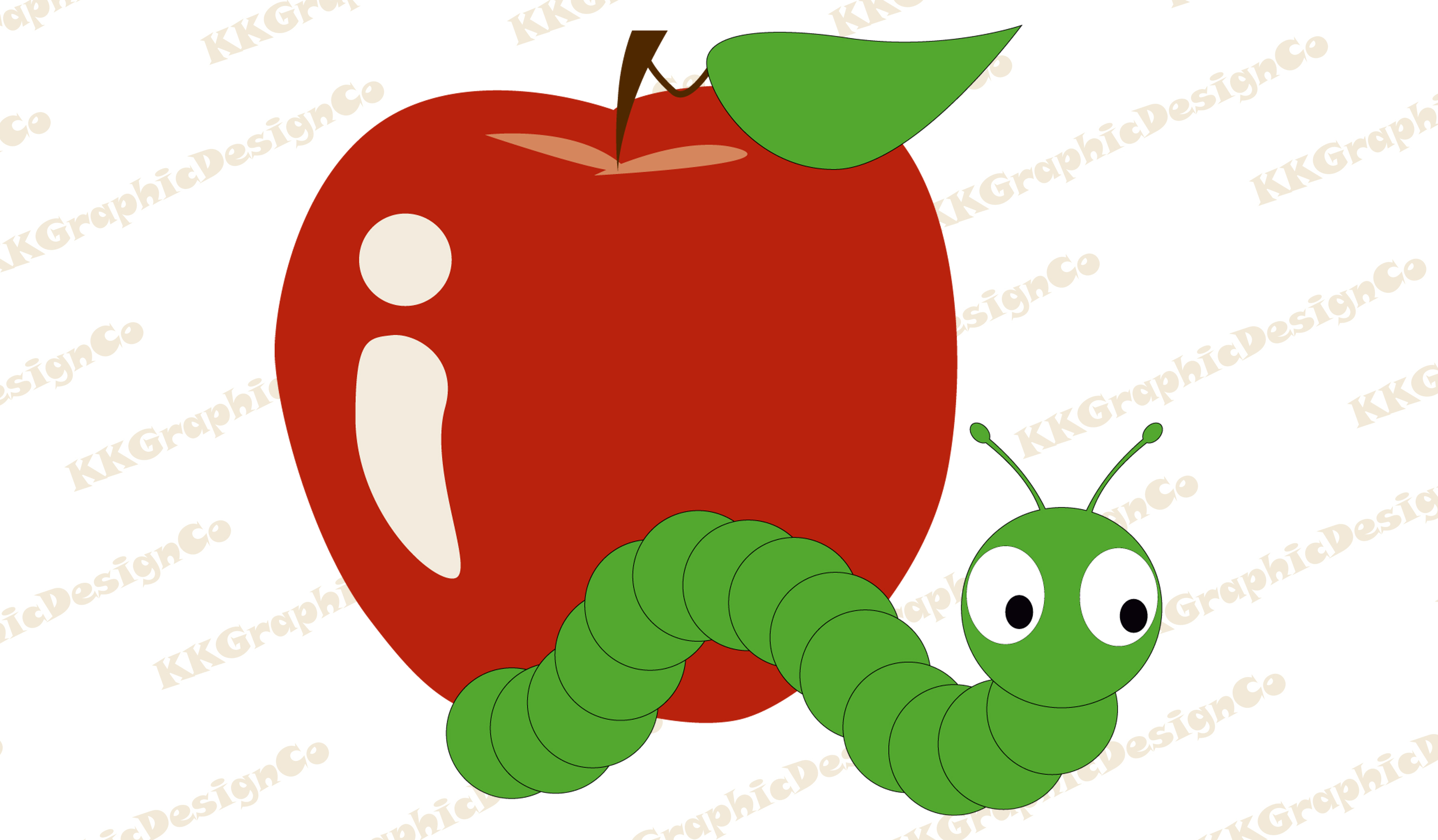 Apple with caterpillar svg Apple clipart Caterpillar svg App - Inspire ...