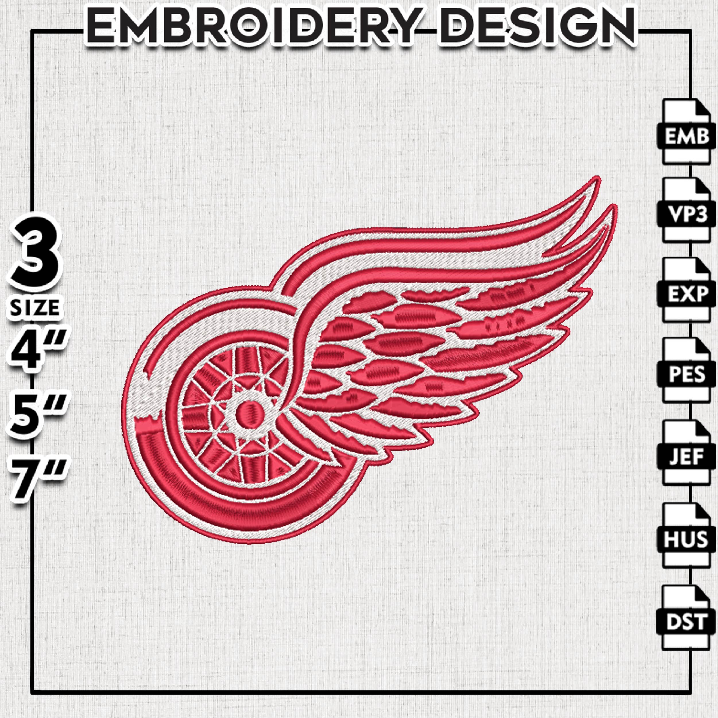 Detroit Red Wings Embroidery file, NHL Embroidery Designs, H | Inspire ...