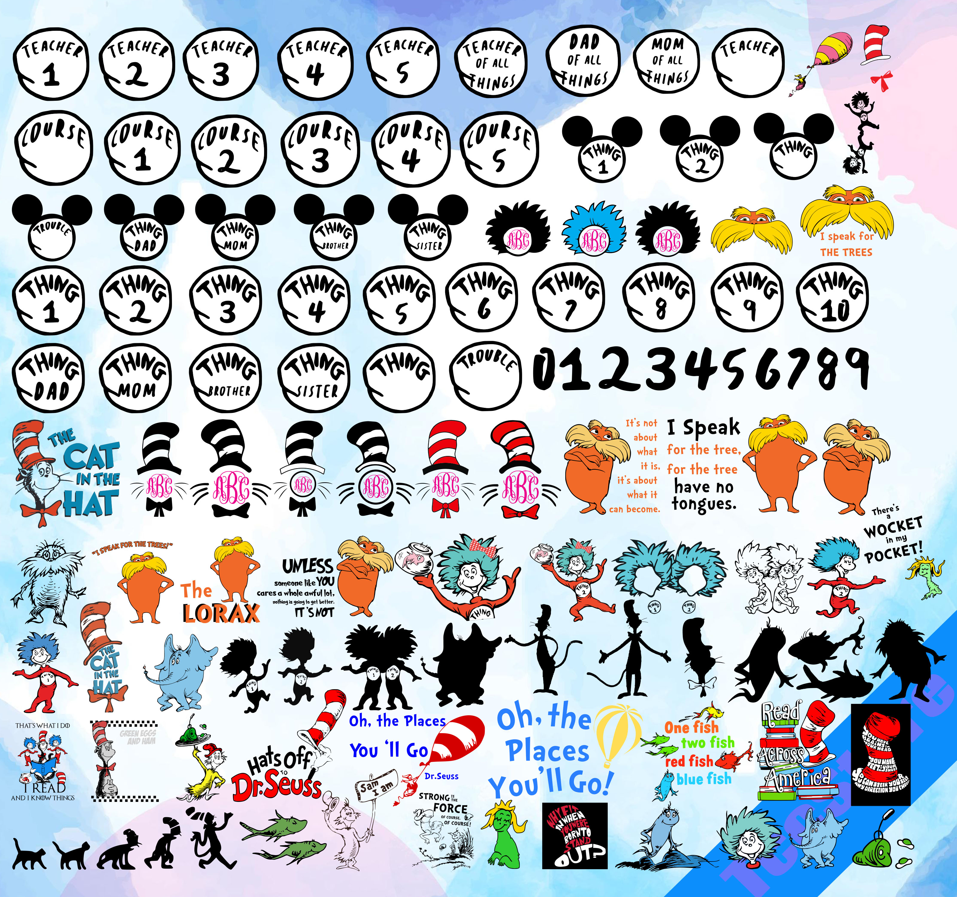 Dr Seuss Svg, Mega Bundle, Cat In The Hat SVG, Dr Seuss Hat | Inspire ...