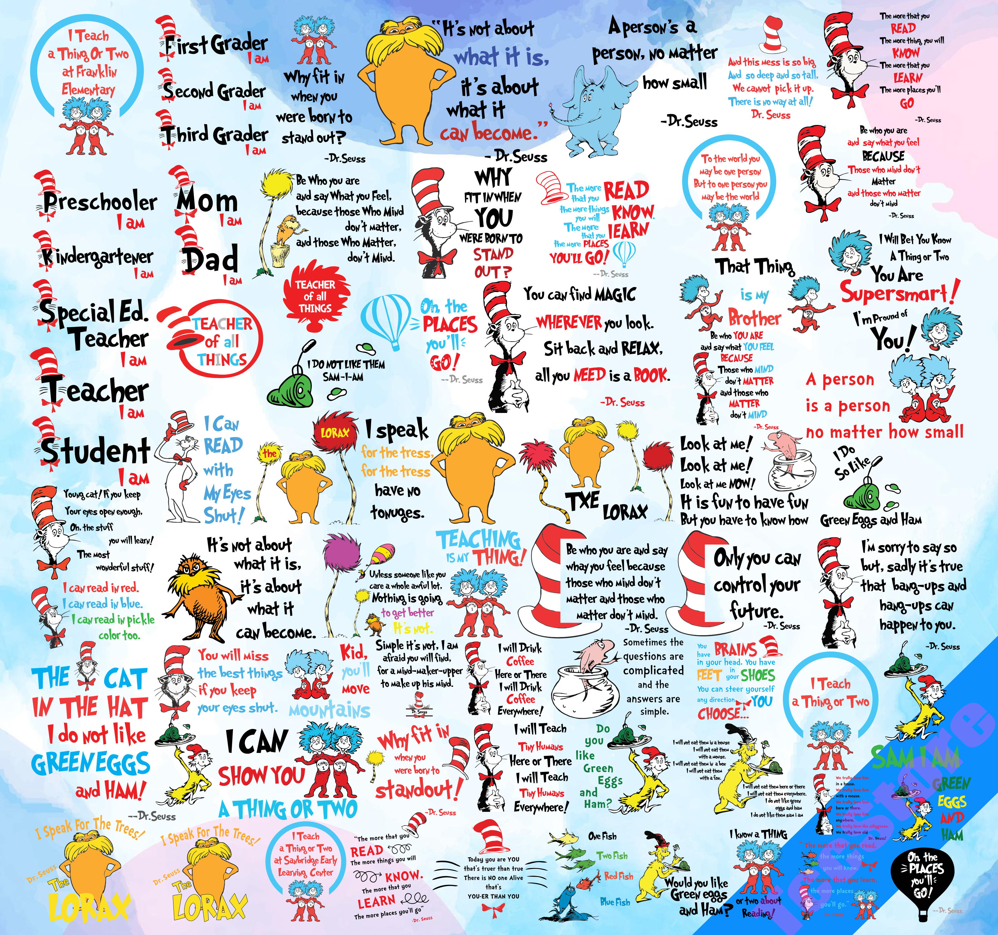 Dr Seuss Svg, Mega Bundle, Cat In The Hat SVG, Dr Seuss Hat | Inspire ...