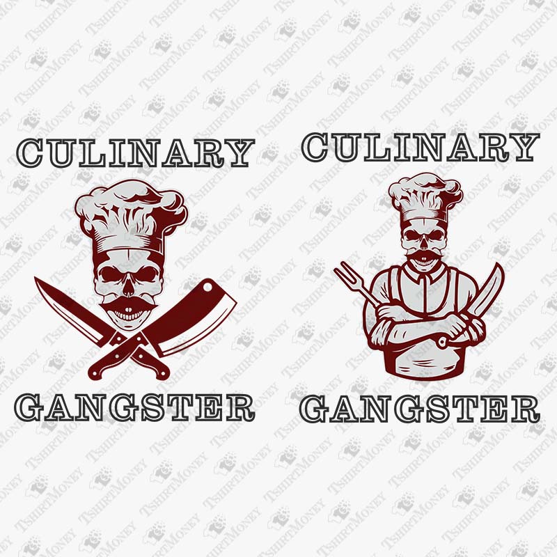 Chef Culinary Gangster Funny Cooking Design T-Shirt SVG File - Inspire ...