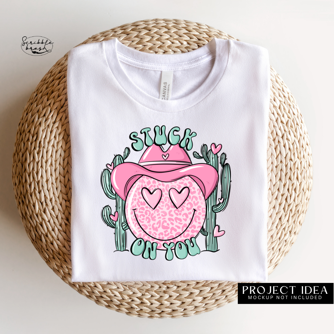 Retro Stuck On You Valentines Day Sublimation PNG Design - Inspire Uplift