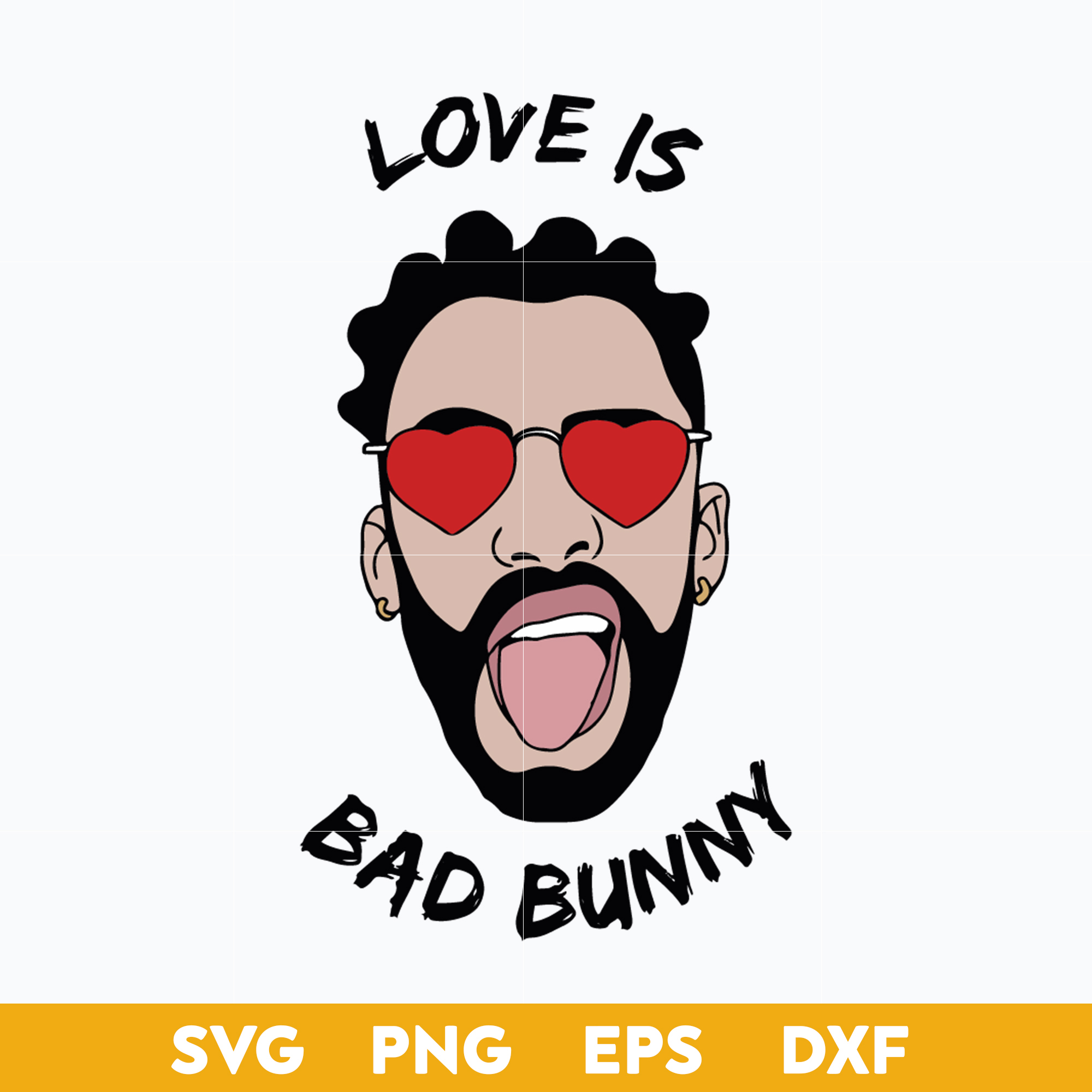 Love Is Bad Bunny SVG, Bad Bunny Valentine SVG, Bad Bunny Wi - Inspire ...