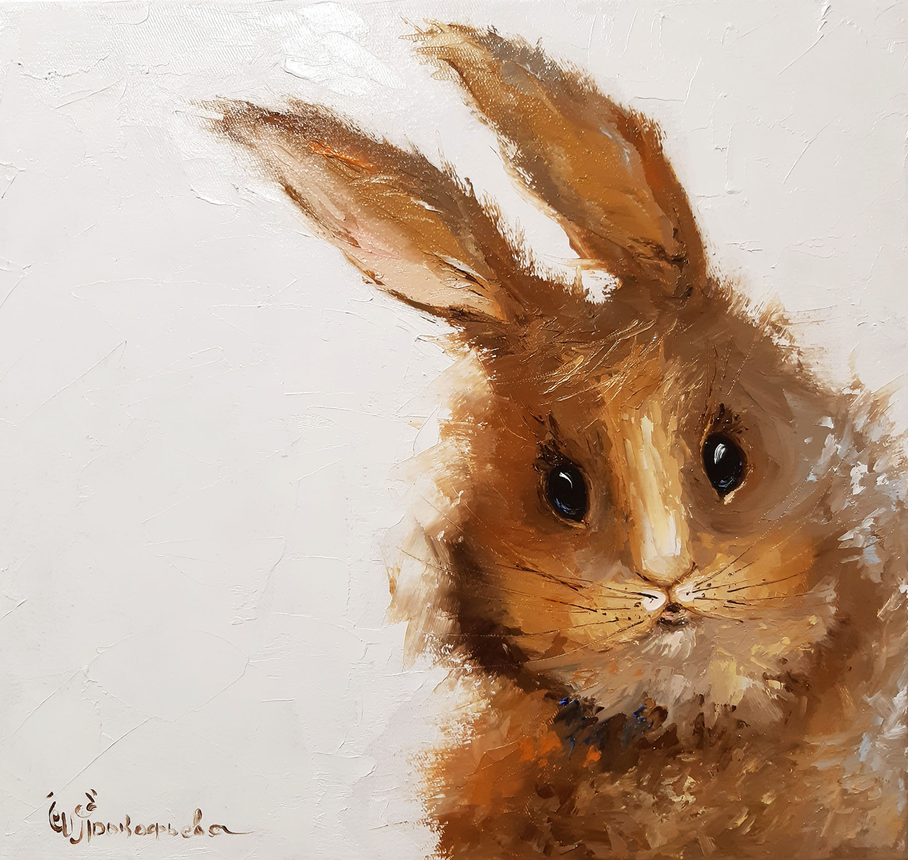Hare original oil painting on canvas - Inspire Uplift