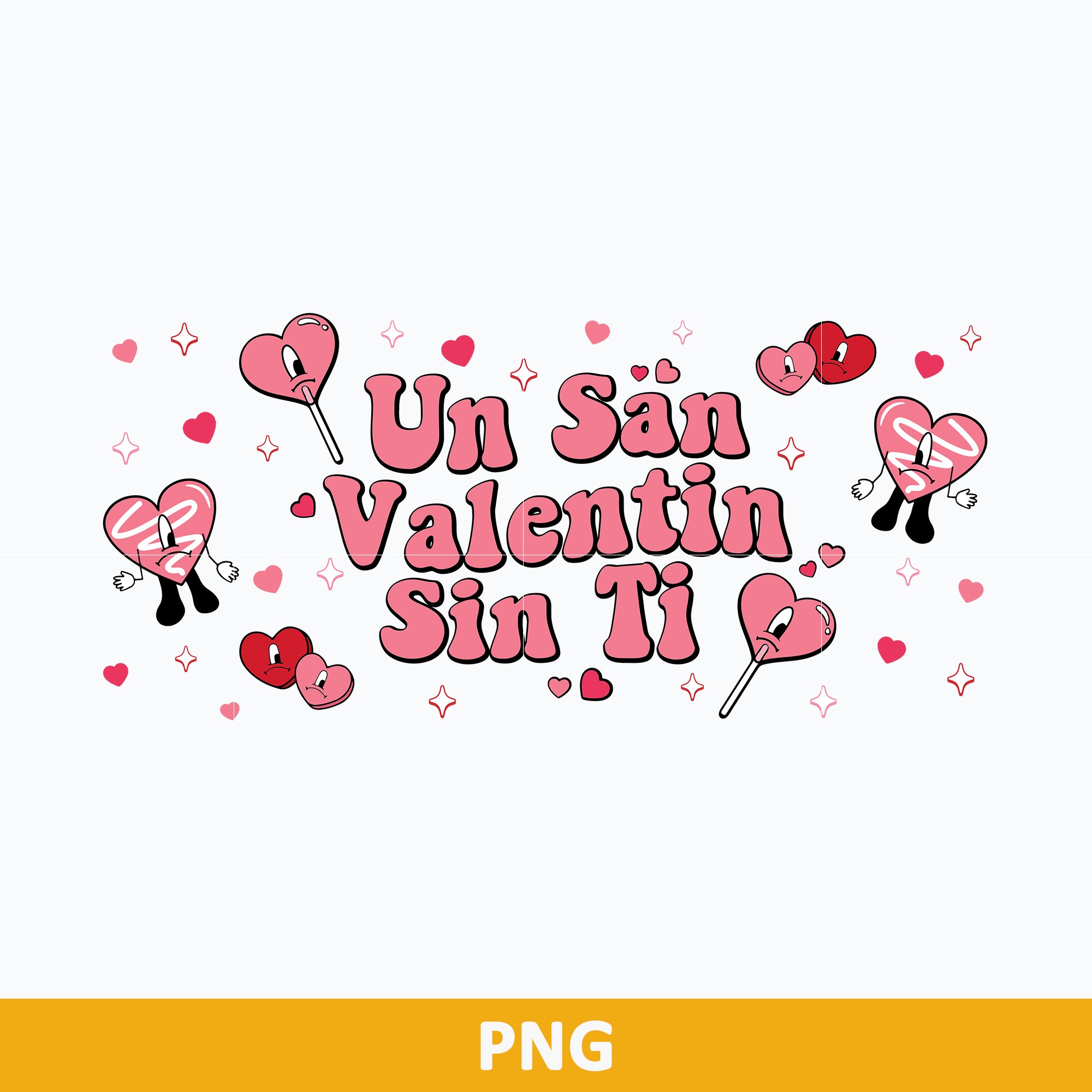 Un San Valentin Sin Ti PNG, Bad Bunny Heart Wrap PNG, Valent - Inspire ...