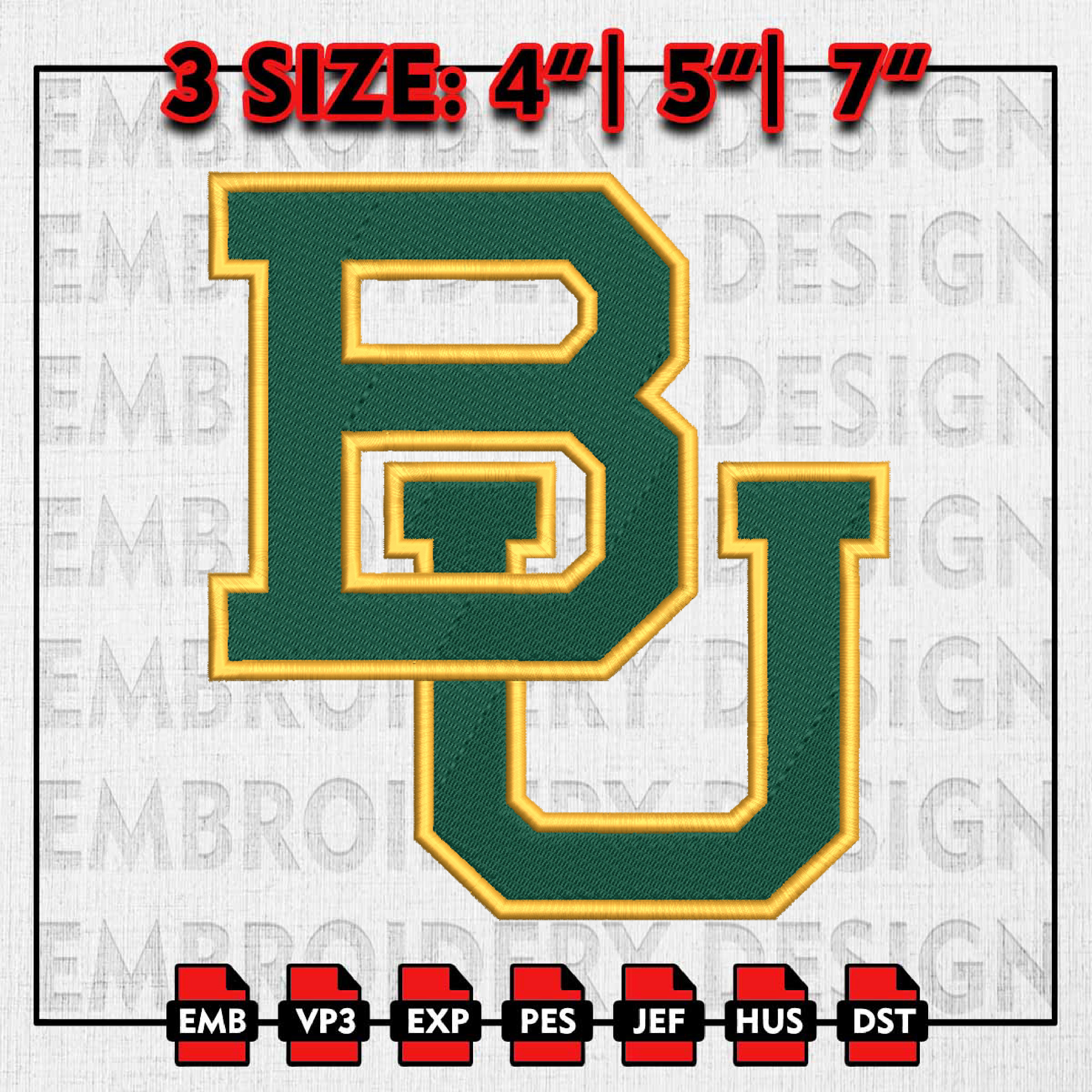 Baylor Bears Football Team Embroidery file, NCAAF teams Embr | Inspire Uplift