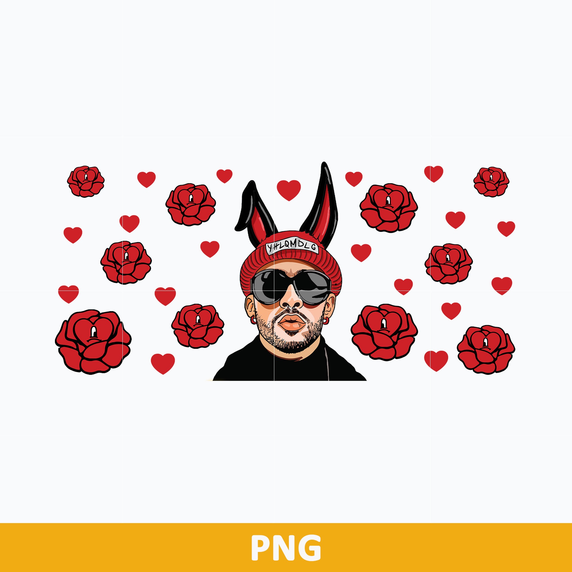 Bad Bunny Valentine Rose Full Wrap SVG, Bad Bunny Valentine - Inspire ...